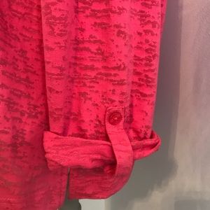 Three Hearts | Tops | Three Hearts Pink Burnout Zip Up Size X | Poshmark